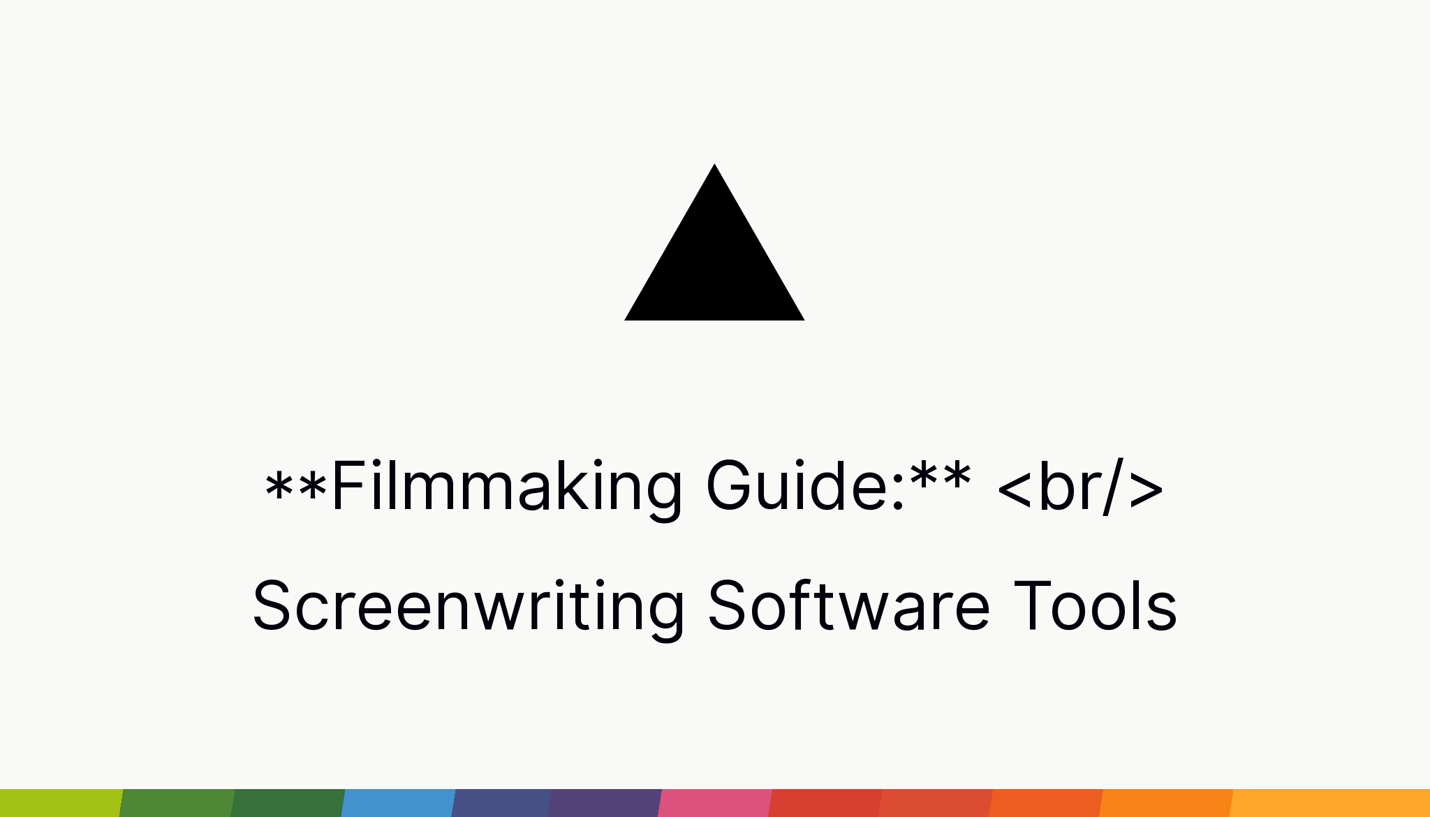 Screenwriting Software Tools